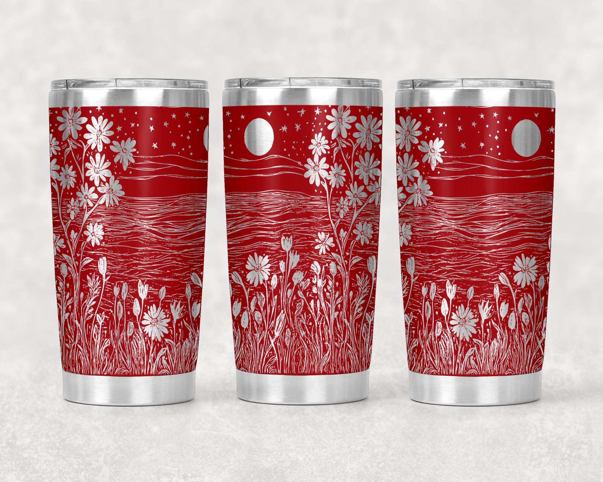 Wildflowers Beach Tumbler Wrap Laser Svg 20oz Laser Engraved Tumbler ...