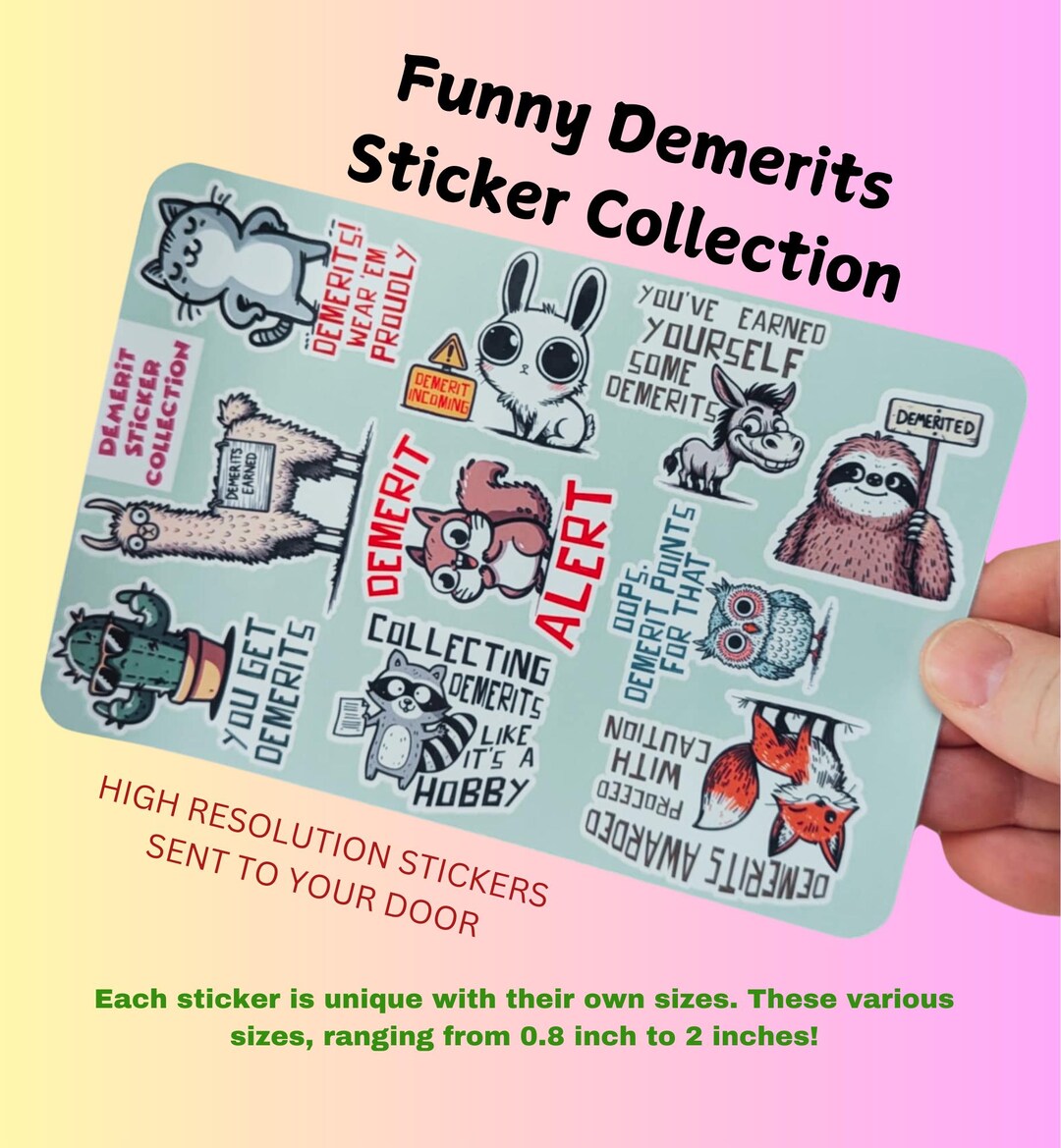 Funny Demerits Sticker Collection Humorous Achievement Stickers for ...