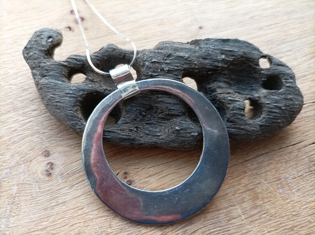 Fine 999 Silver Large Circle Pendant Necklace - Etsy