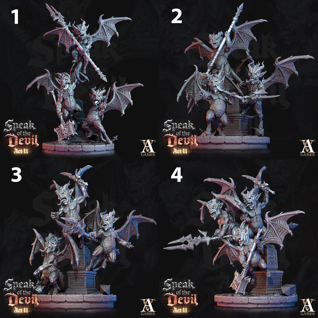 Malignant 3D Printed Devil Miniature for Tabletop Rpgs and D&D ...