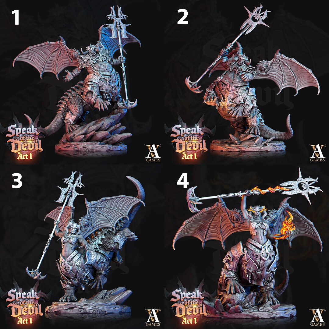 Kartaroth 3D Printed Devil Miniature for Tabletop Rpgs and D&D ...