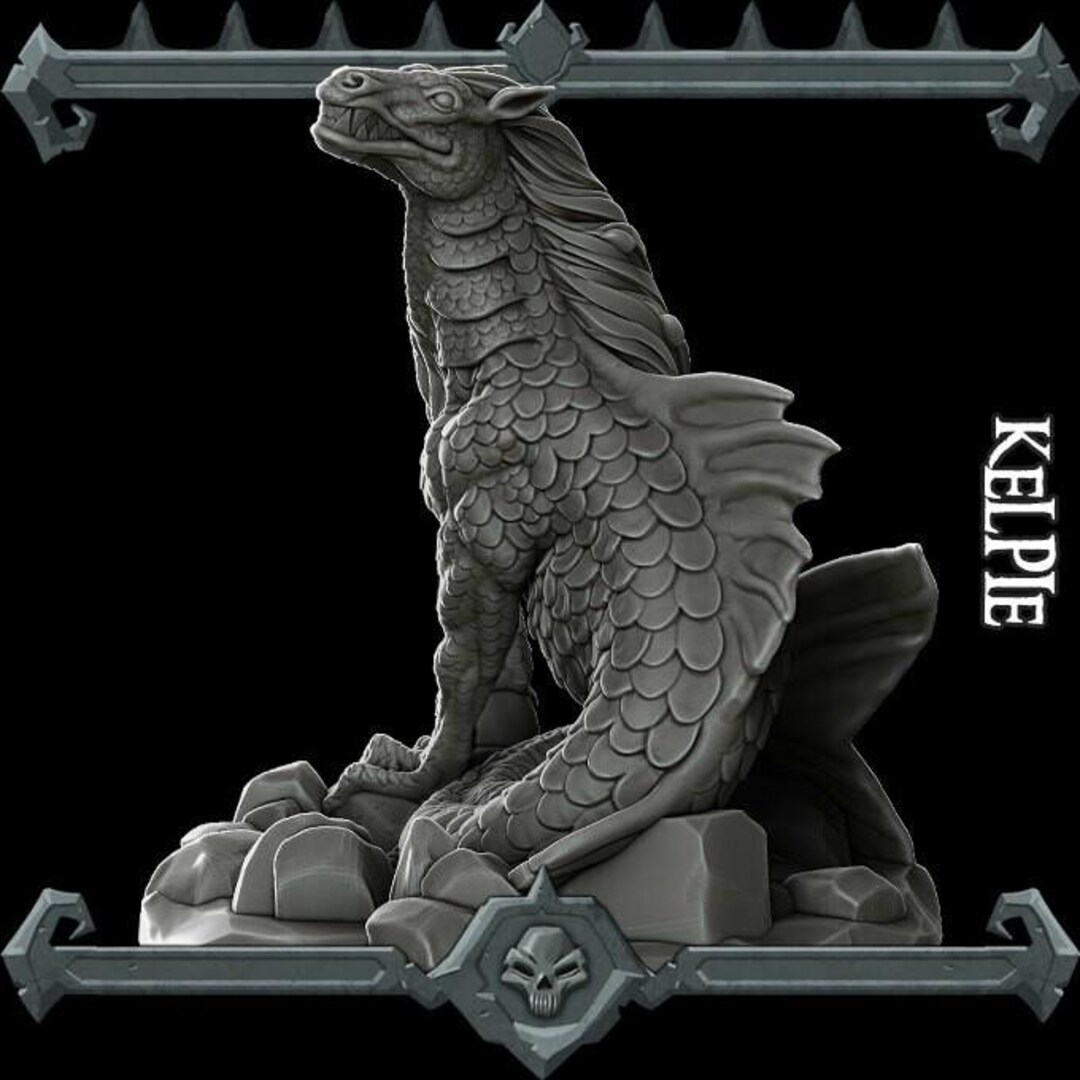 Kelpie 3D Printed Enchanted Aquatic Creature Miniature for Tabletop ...