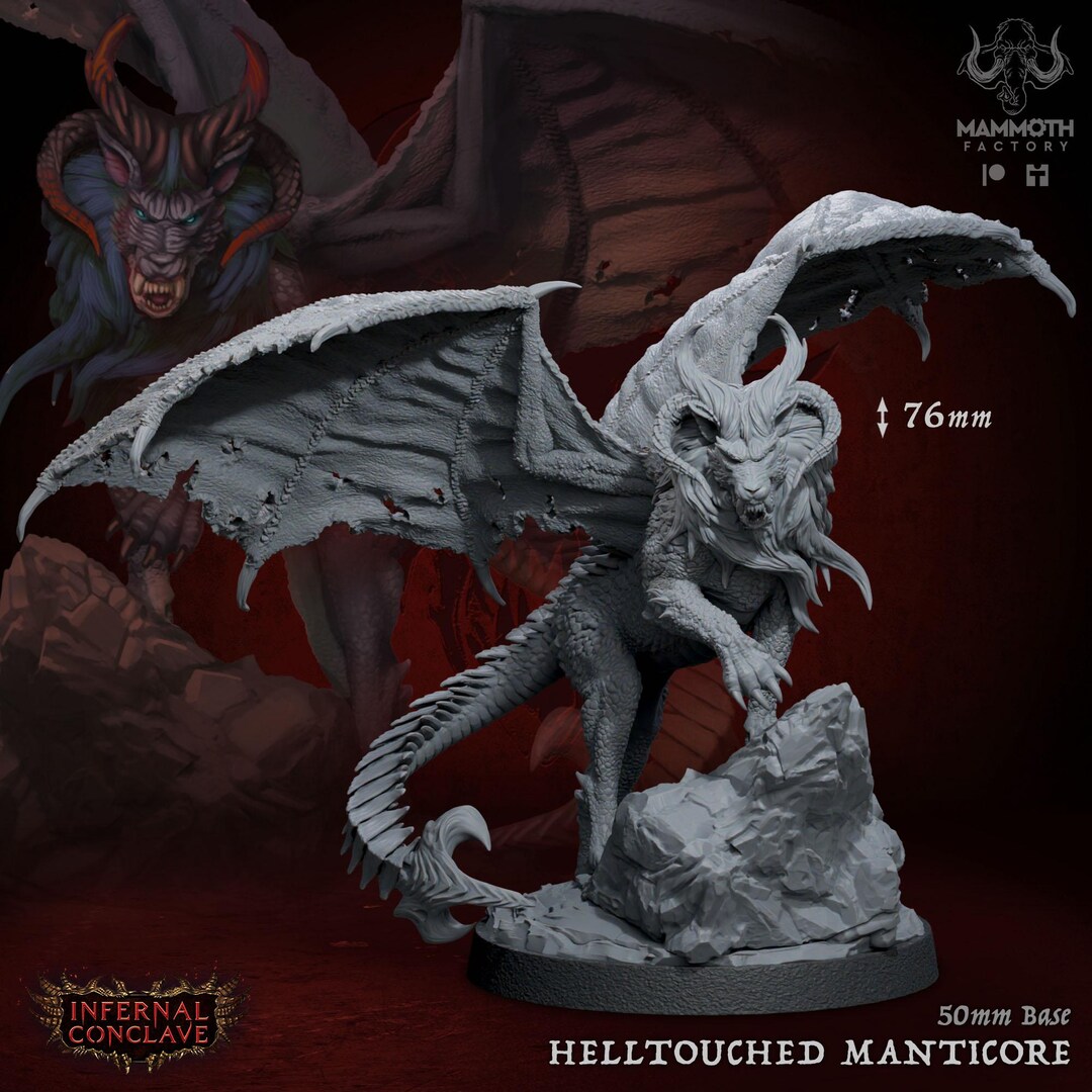 Helltouched Manticore | Demon Miniature | Mammoth Factory | Infernal ...