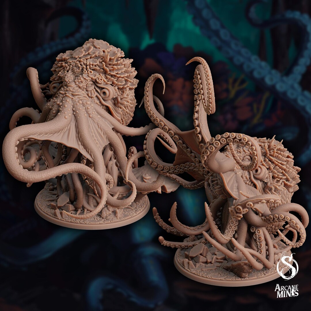 Deepkin Moonaw 3D Printed Abyssal Creature Kraken Miniature for ...
