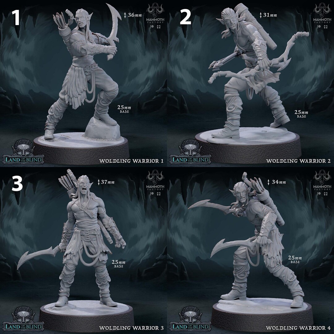 Wolding Warrior 3D Printed Underdark Miniature for Tabletop Rpgs and D ...