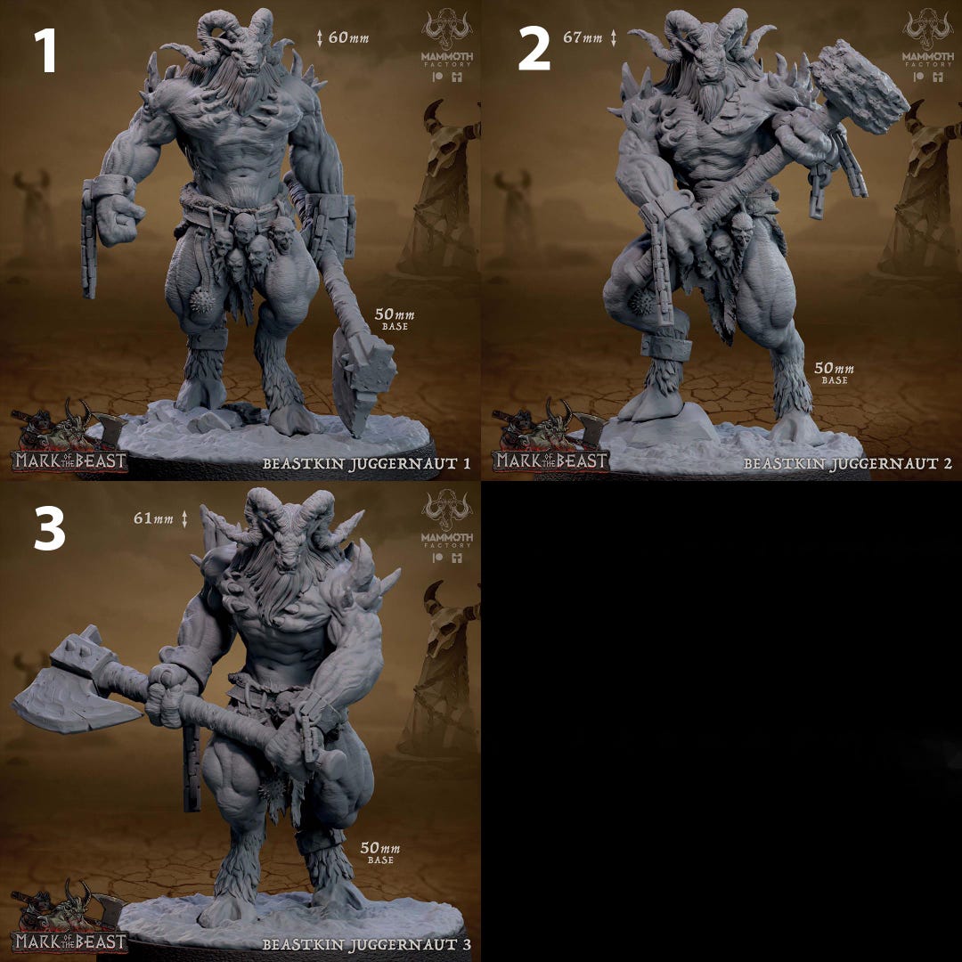 Beastkin Juggernaut 3D Printed Beast Miniature for Tabletop Rpgs and D ...