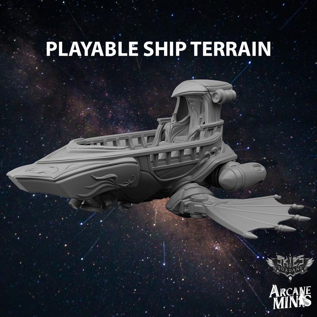 Feros Racing Skiff – 3D Printed Resin Airship, Playable Deck, Tabletop ...
