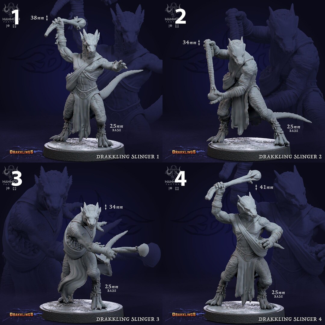 Drakkling Slinger | Draconic Miniature | Mammoth Factory | Dragons Keep ...