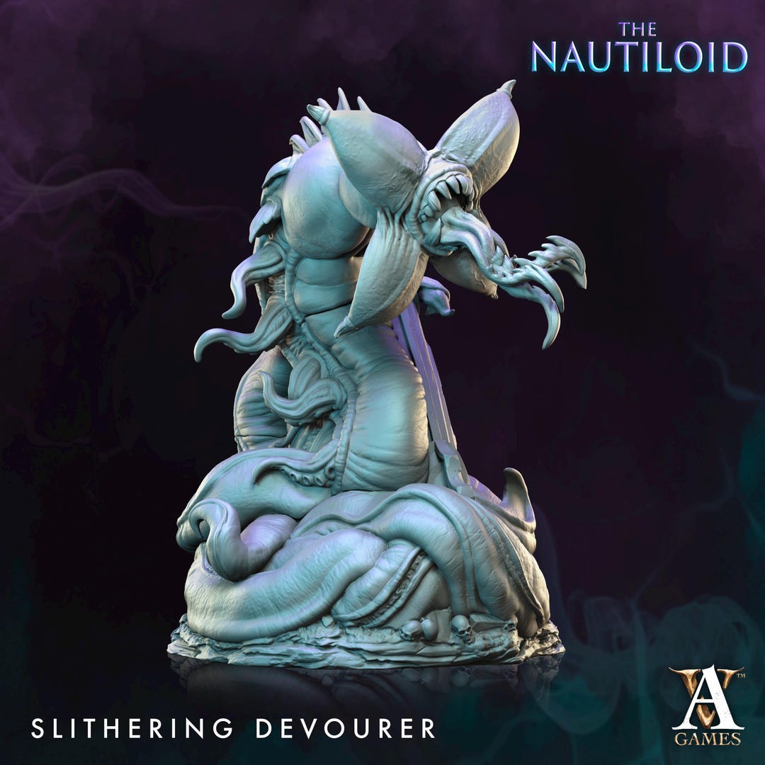 Slithering Devourer 3D Printed Mindflayer Miniature for Tabletop Rpgs ...
