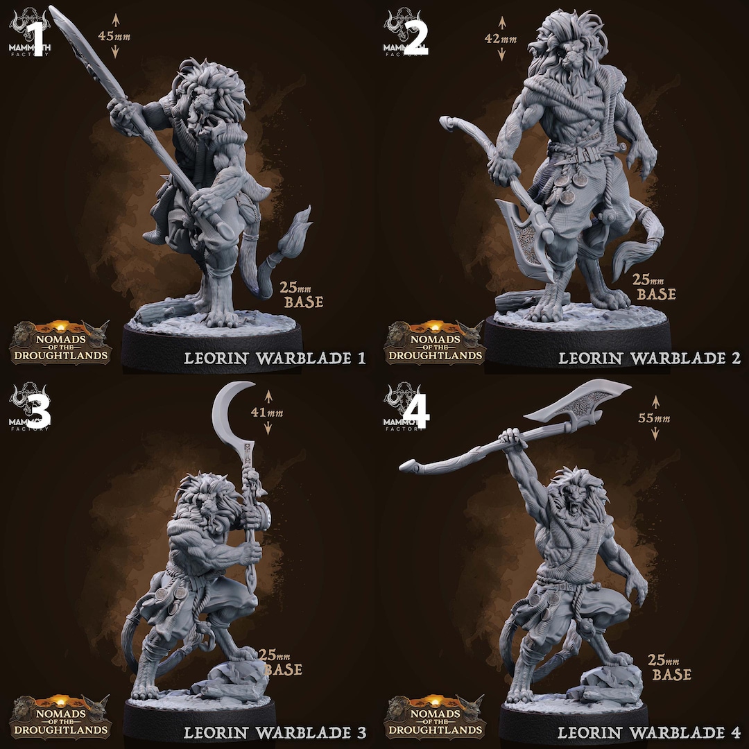 Leorin Warblade 3D Printed Beast Miniature for Tabletop Rpgs and D&D ...