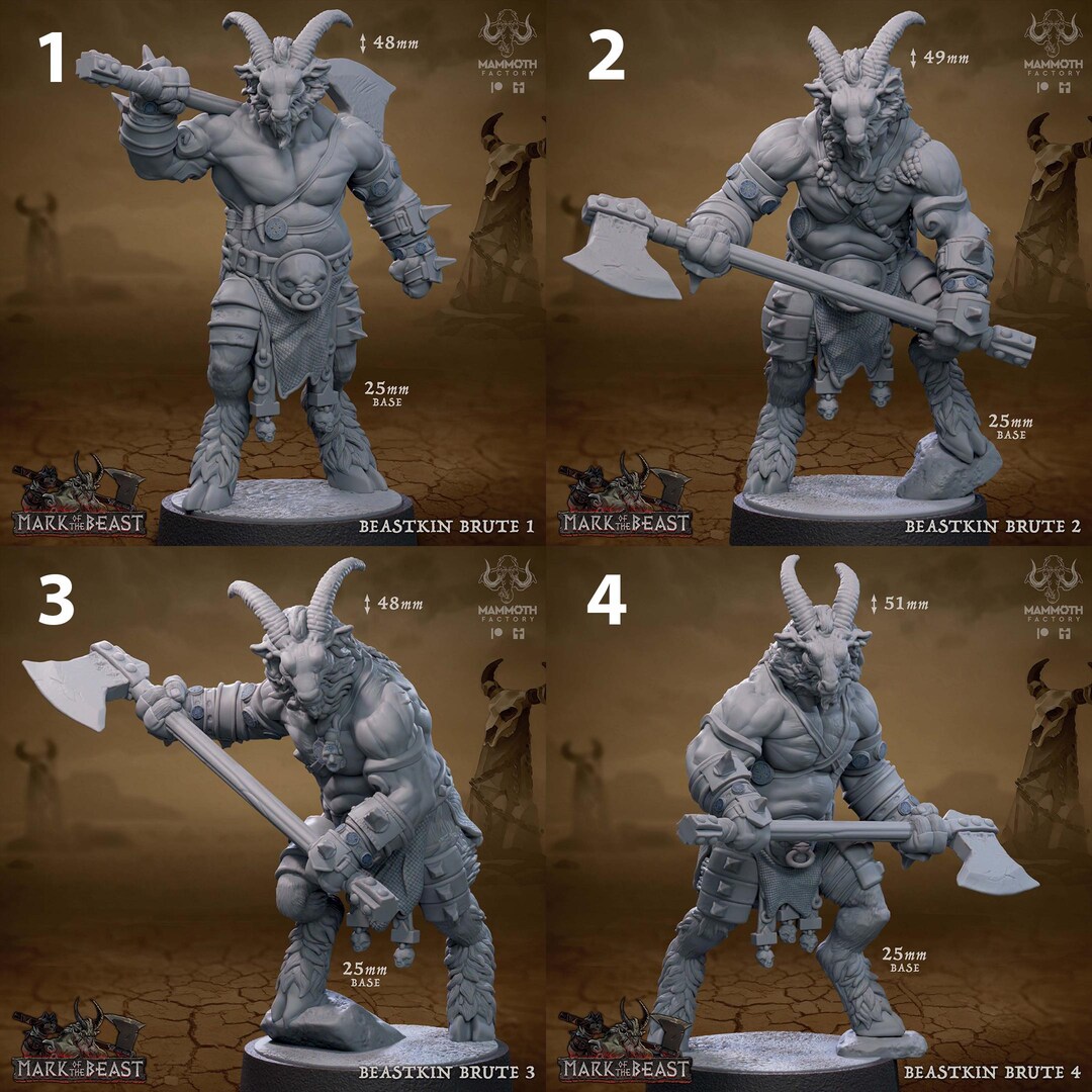 Beastkin Brute 3D Printed Beast Miniature for Tabletop Rpgs and D&D ...