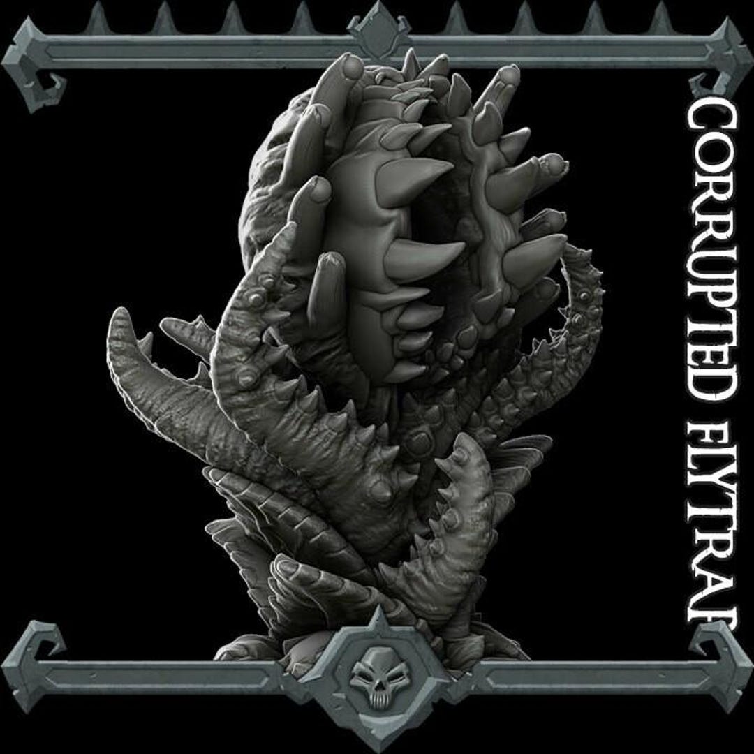 Corrupted Flytrap 3D Printed Carnivorous Plant Miniature for Tabletop ...