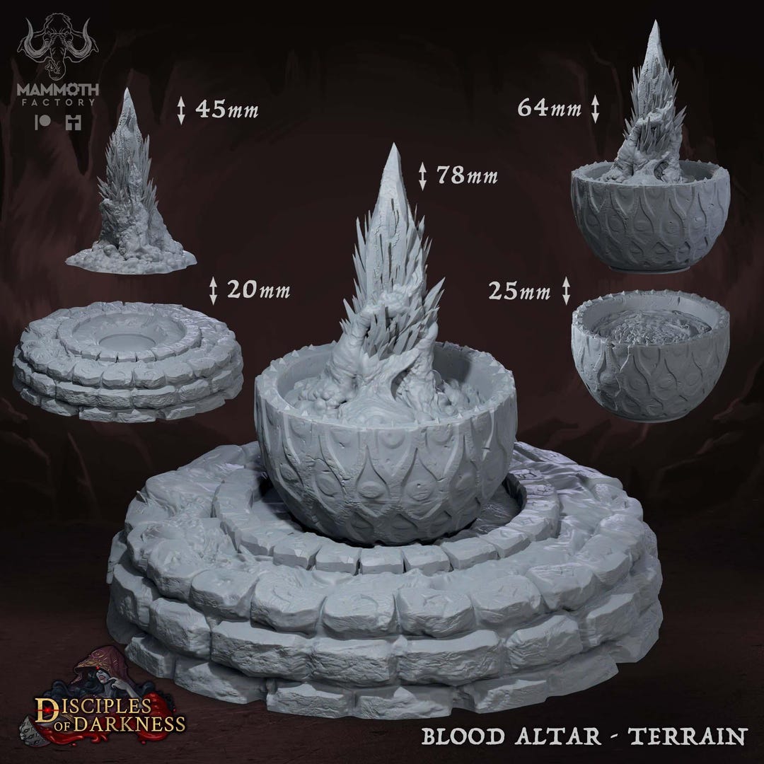 Blood Altar Terrain 3D Printed Underdark Miniature for Tabletop Rpgs ...