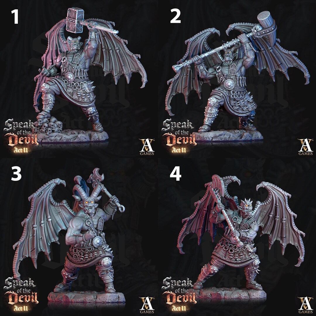 Rathenite 3D Printed Devil Miniature for Tabletop Rpgs and D&D ...