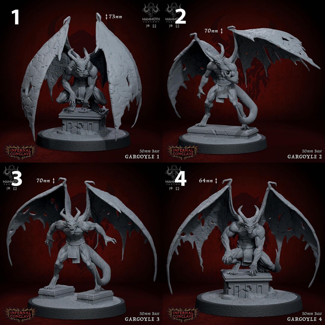 Gargoyle 3D Printed Infernal Miniature for Tabletop Rpgs and D&D ...