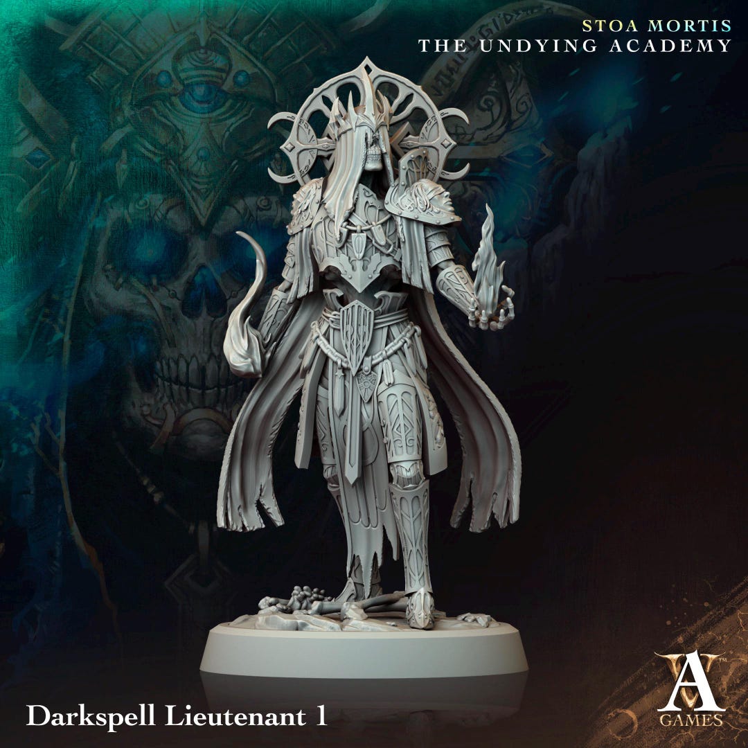 Darkspell Lieutenant | Undead Academy Miniature | Archvillain Games ...