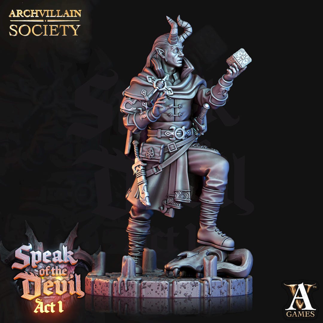 Agamar - Infernal Warlock | Male Tiefling Sorcerer Bard Rogue Miniature ...