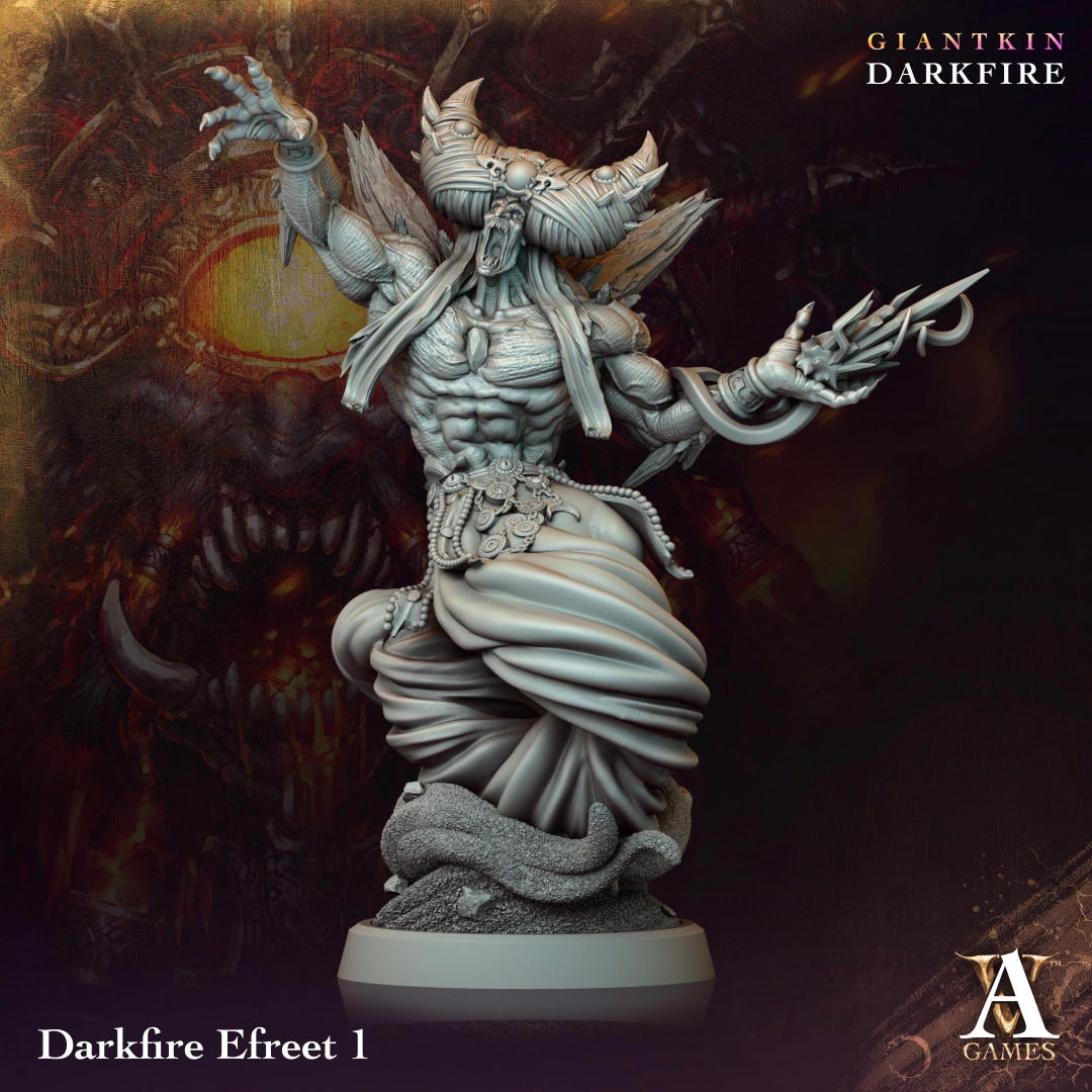 Darkfire Efreet | Genie Miniature | Archvillain Games | Giantkin ...