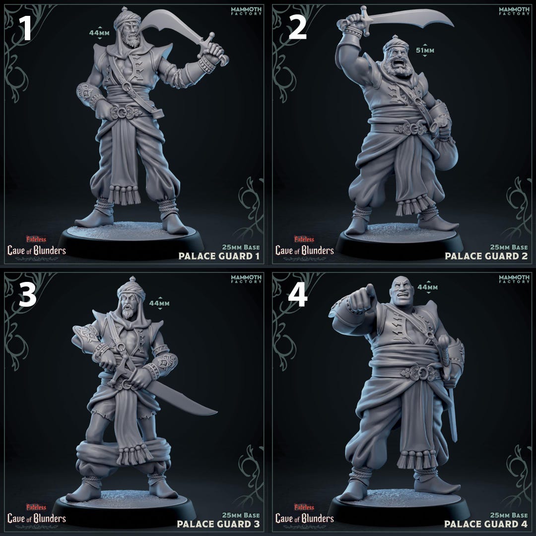 Palace Guard 3D Printed Arabian Themed Miniature for Tabletop Rpgs and ...