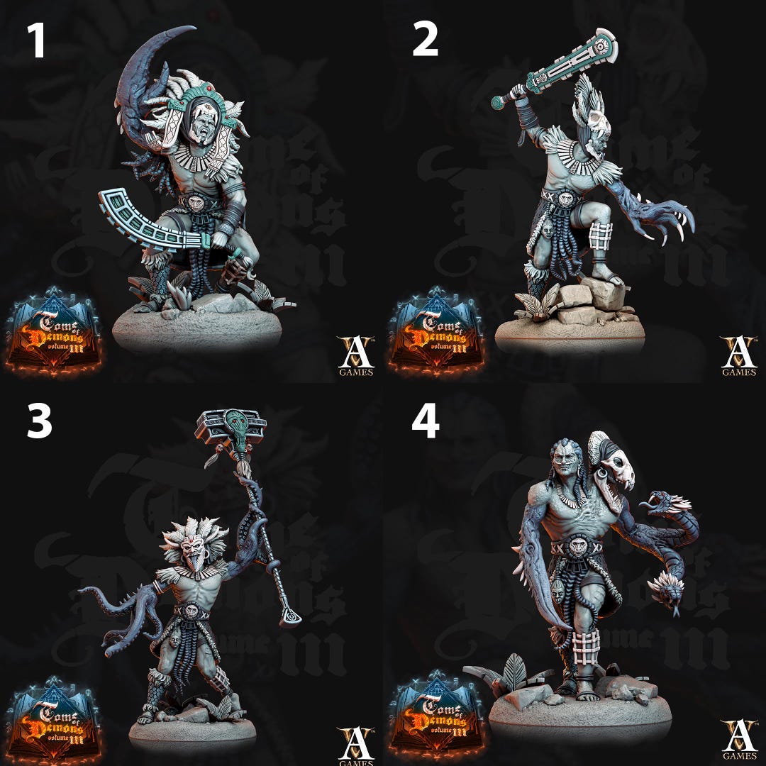 Qyintakla Corrupted Hunter 3D Printed Demon Miniature for Tabletop Rpgs ...