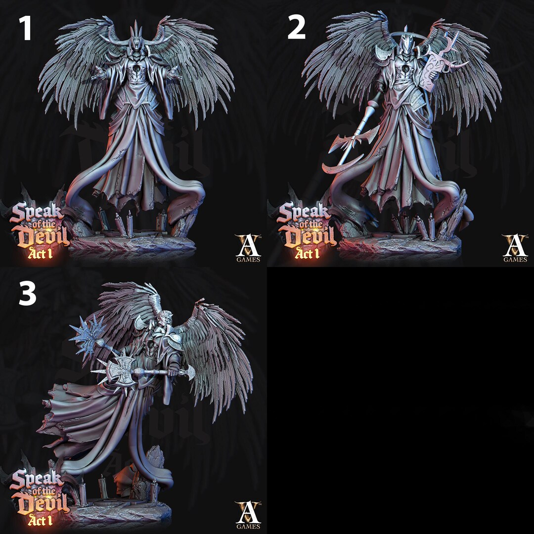 Fallen 3D Printed Devil Miniature for Tabletop Rpgs and D&D ...