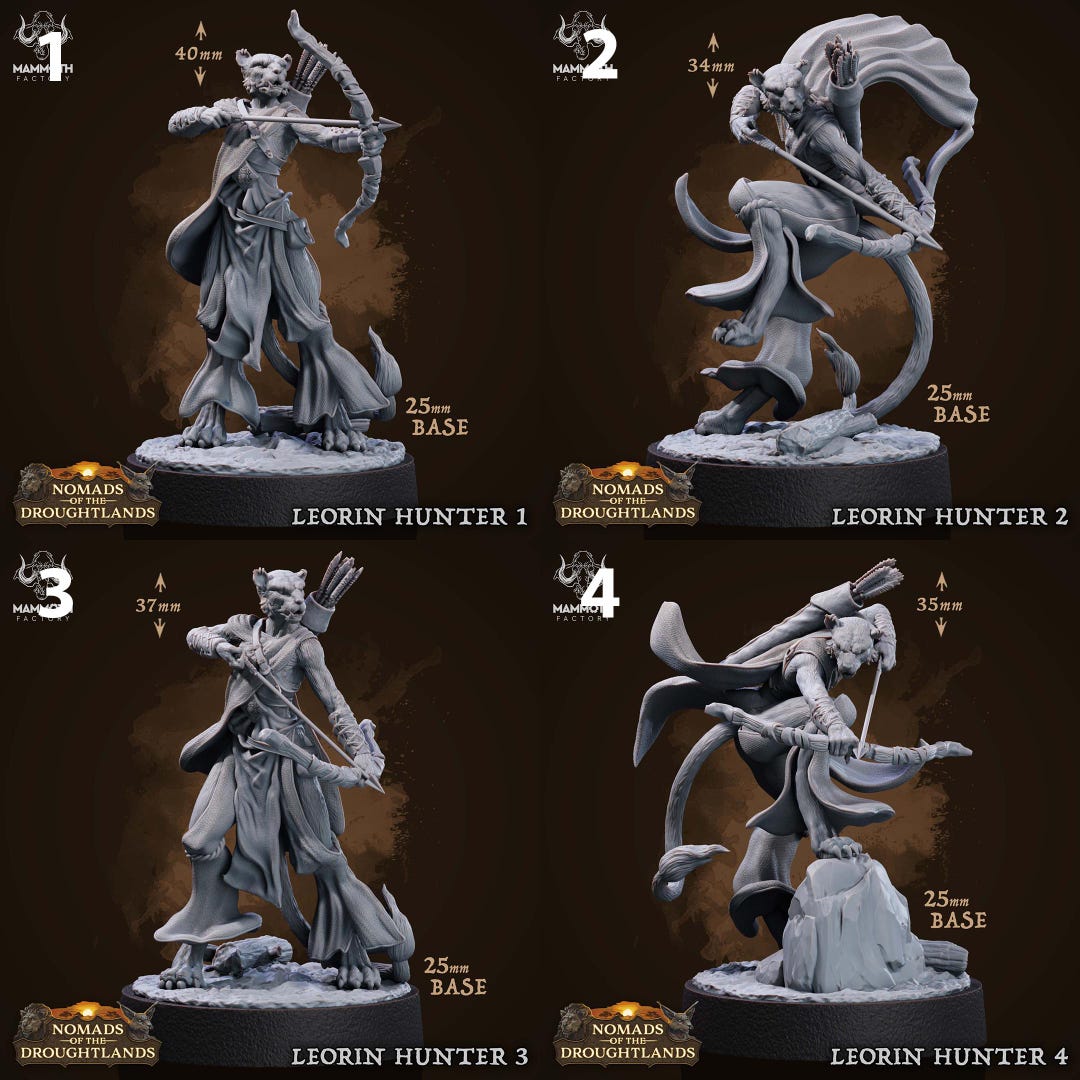 Leorin Hunter 3D Printed Beast Miniature for Tabletop Rpgs and D&D ...