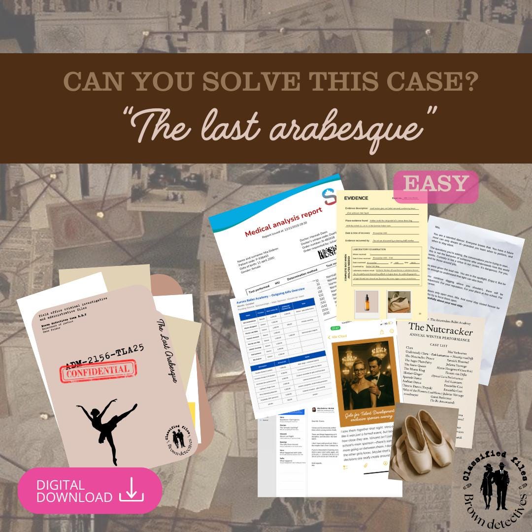 Printable Murder Mystery Game – the Last Arabesque | Ballet Party Game ...