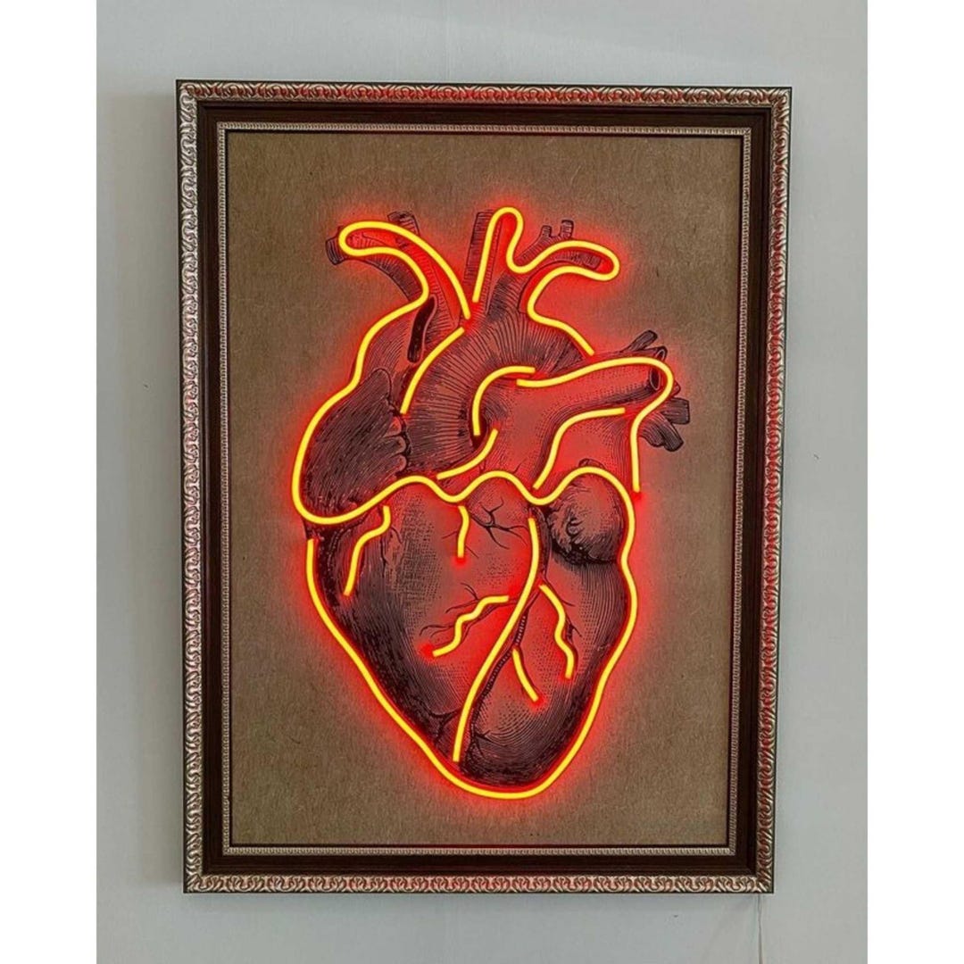 Heart Neon Art LED Sign | Colorful Wall Decor | Unique Neon LED Art for ...
