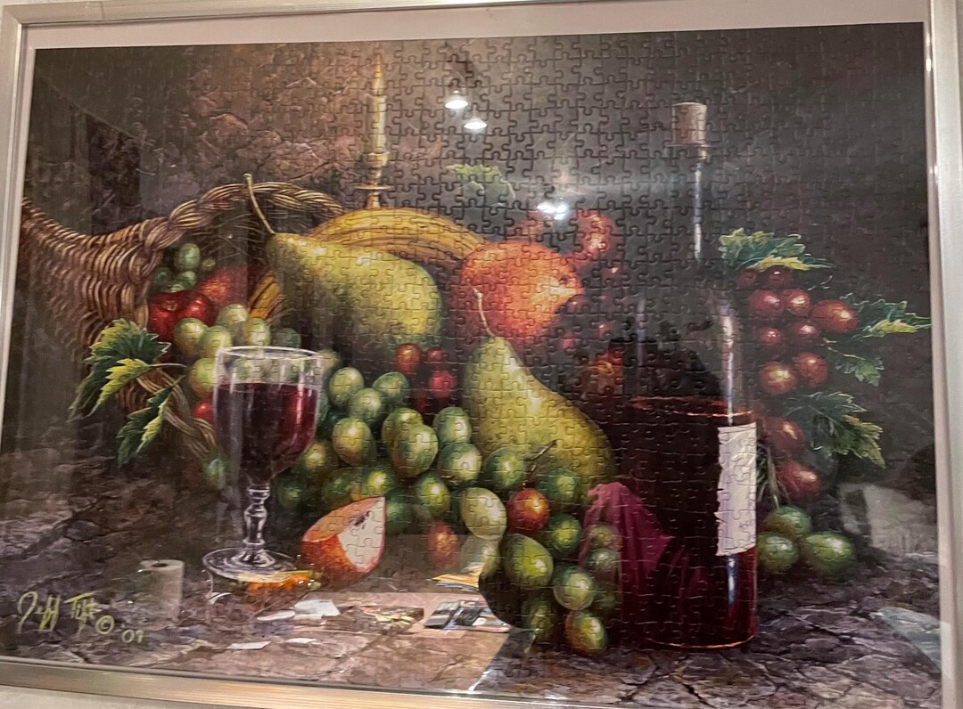 Still Life Puzzle With Fruit and Wine - Etsy