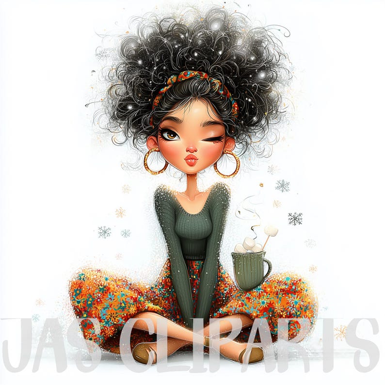 14 Watercolor Christmas Girl Clip Art: Whimsical Holiday Pngs, Festive ...