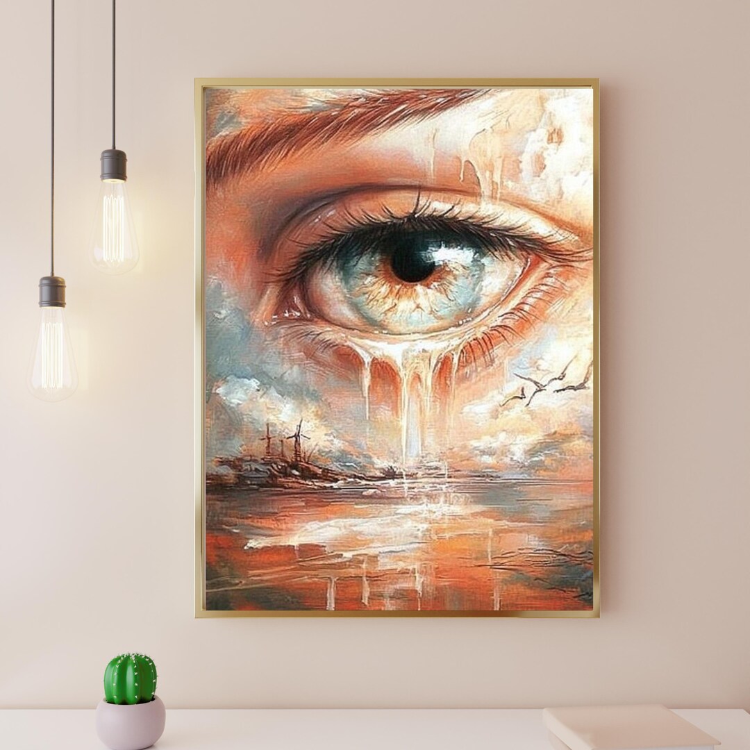 Ethereal Crying Fairy Eye Digital Wall Art | Enchanting Fantasy Decor ...