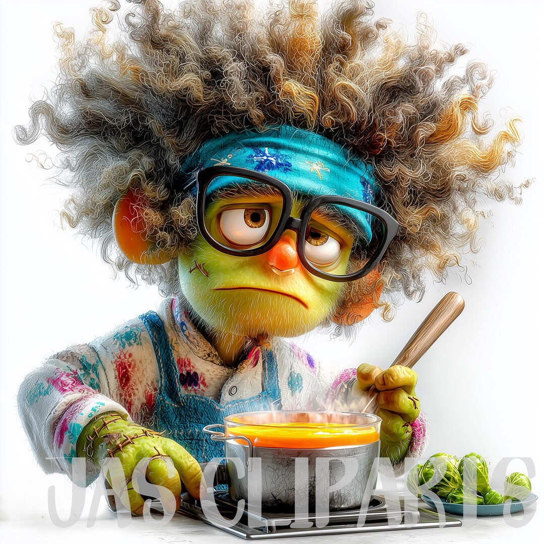 20 Cute Monster Chef Clipart: Whimsical Watercolor Baking Creature PNG ...