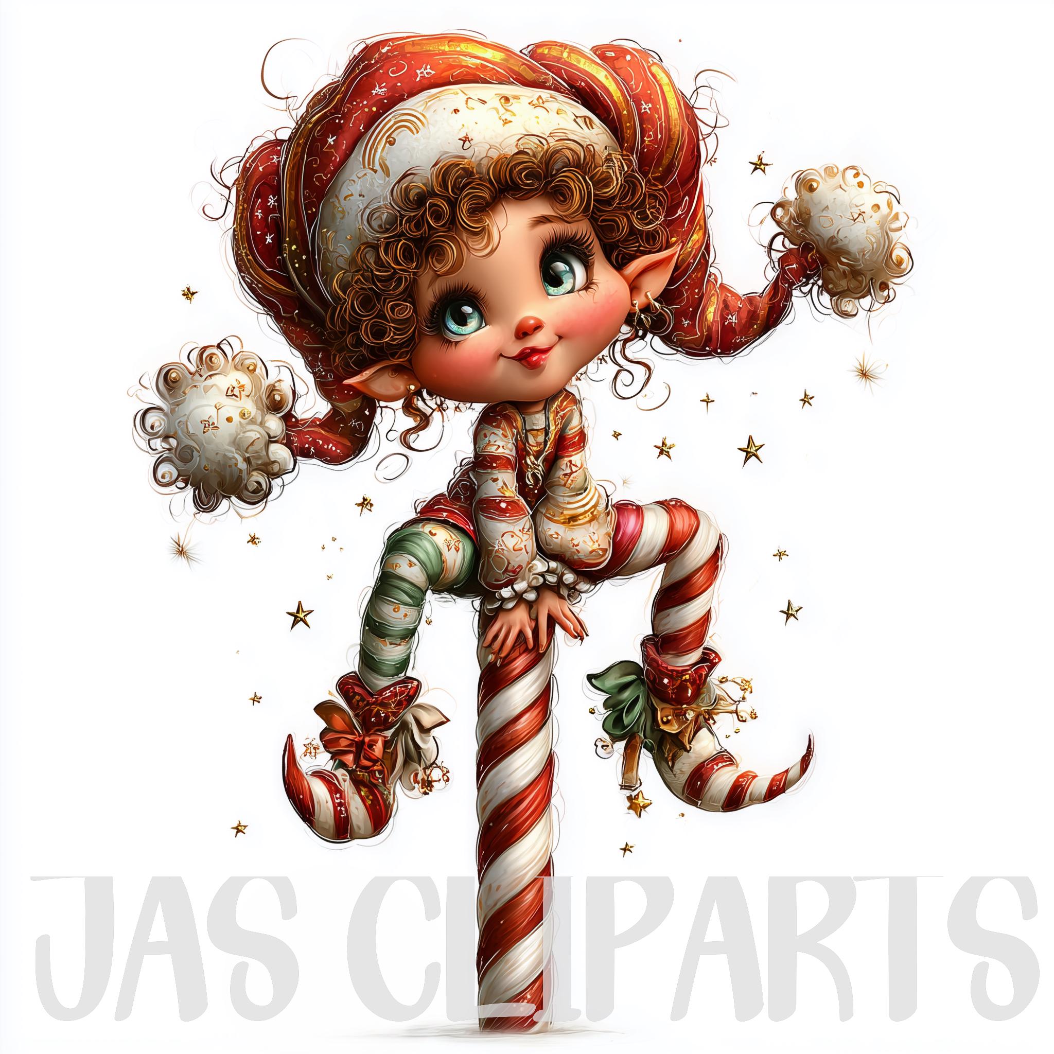 14 Christmas Girl Elf Clipart: Festive Red Elf Graphic Images ...