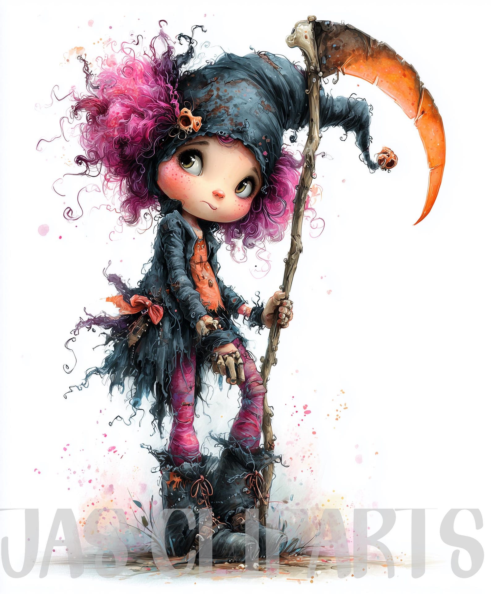 Jester Fairy Clipart: Whimsical Dark Fantasy PNG Doll Images (digital ...
