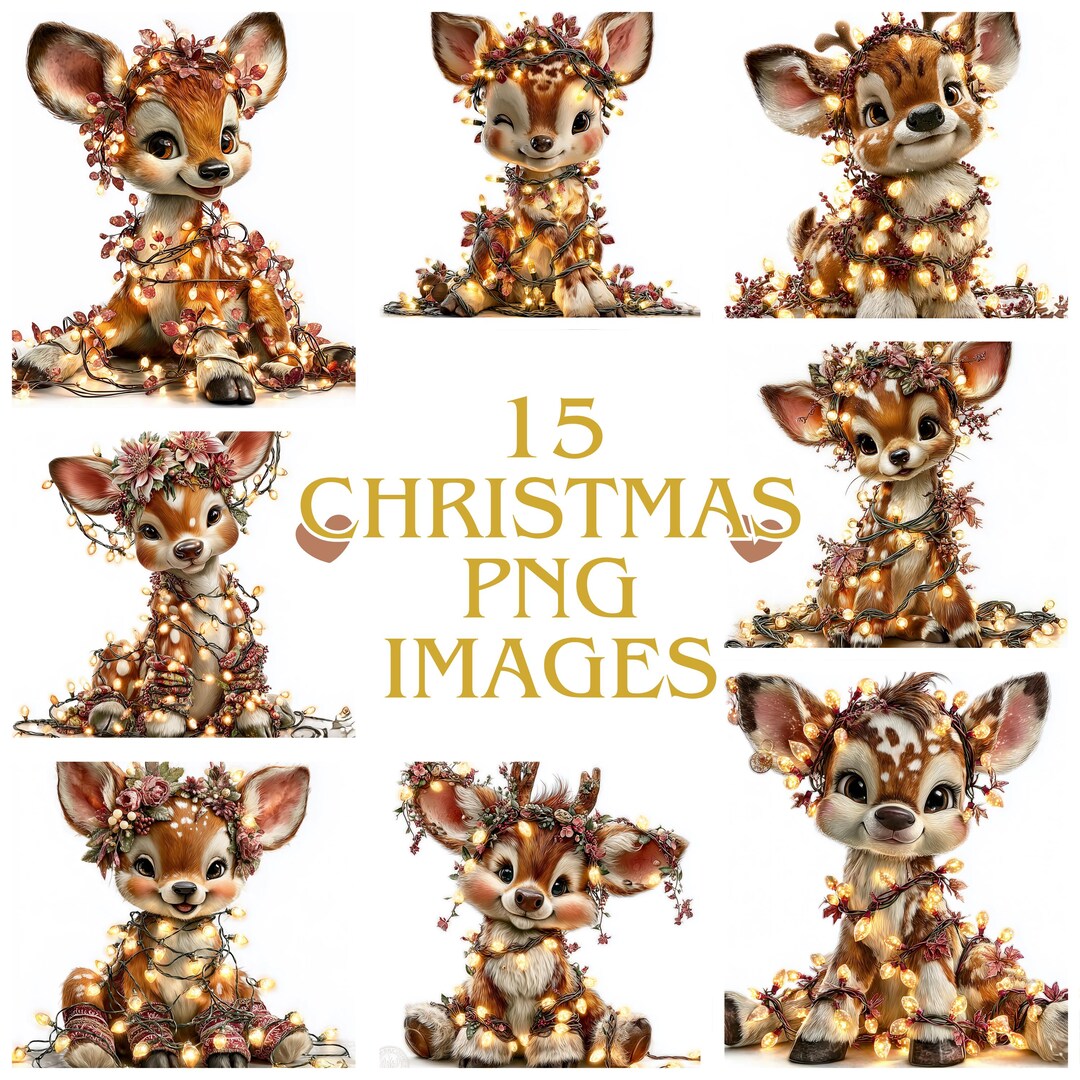 15 Quirky Christmas Reindeer Clip Art: Christmas Woodland Animals ...