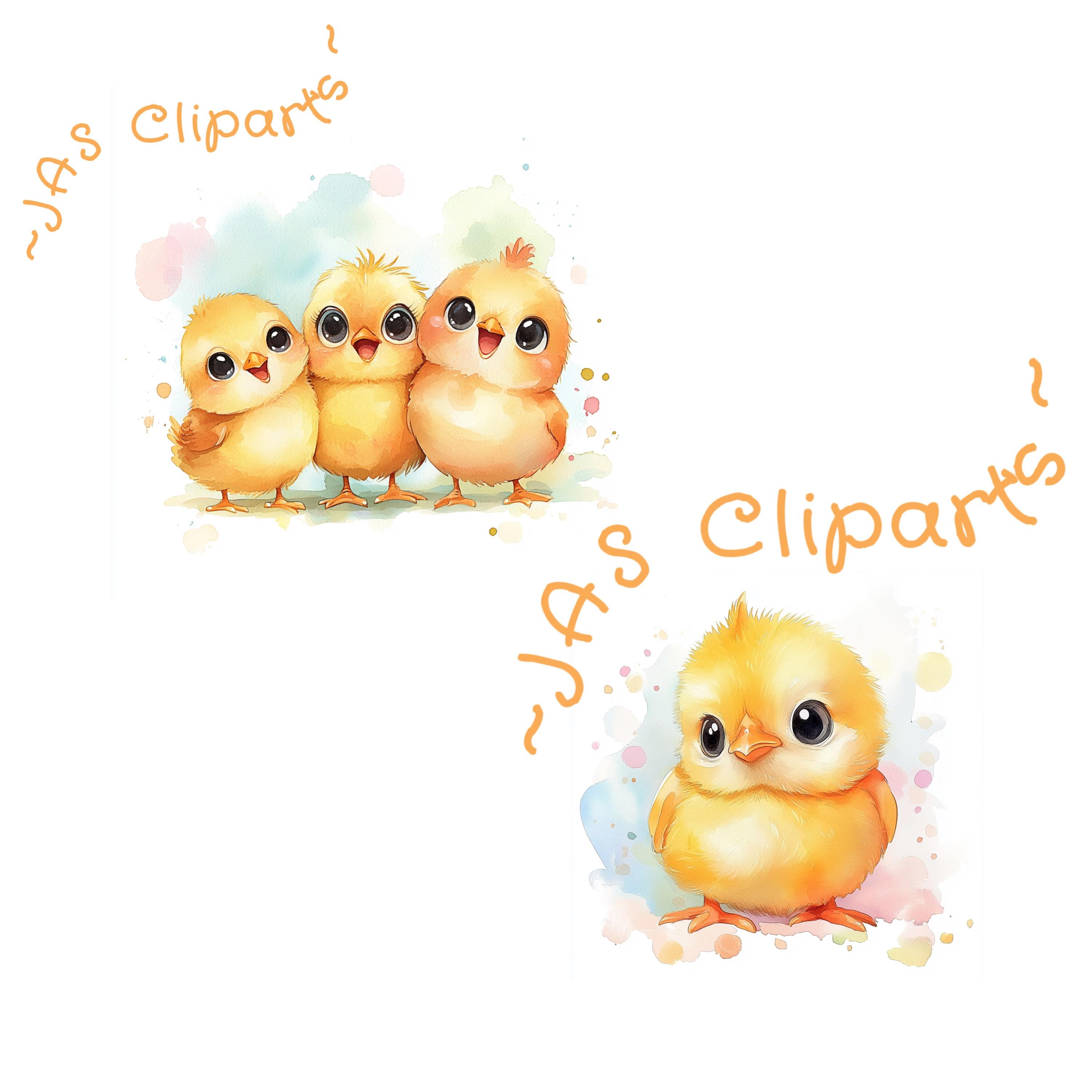 Watercolor Easter Chick Clipart | Baby Chicken PNG (digital Download ...