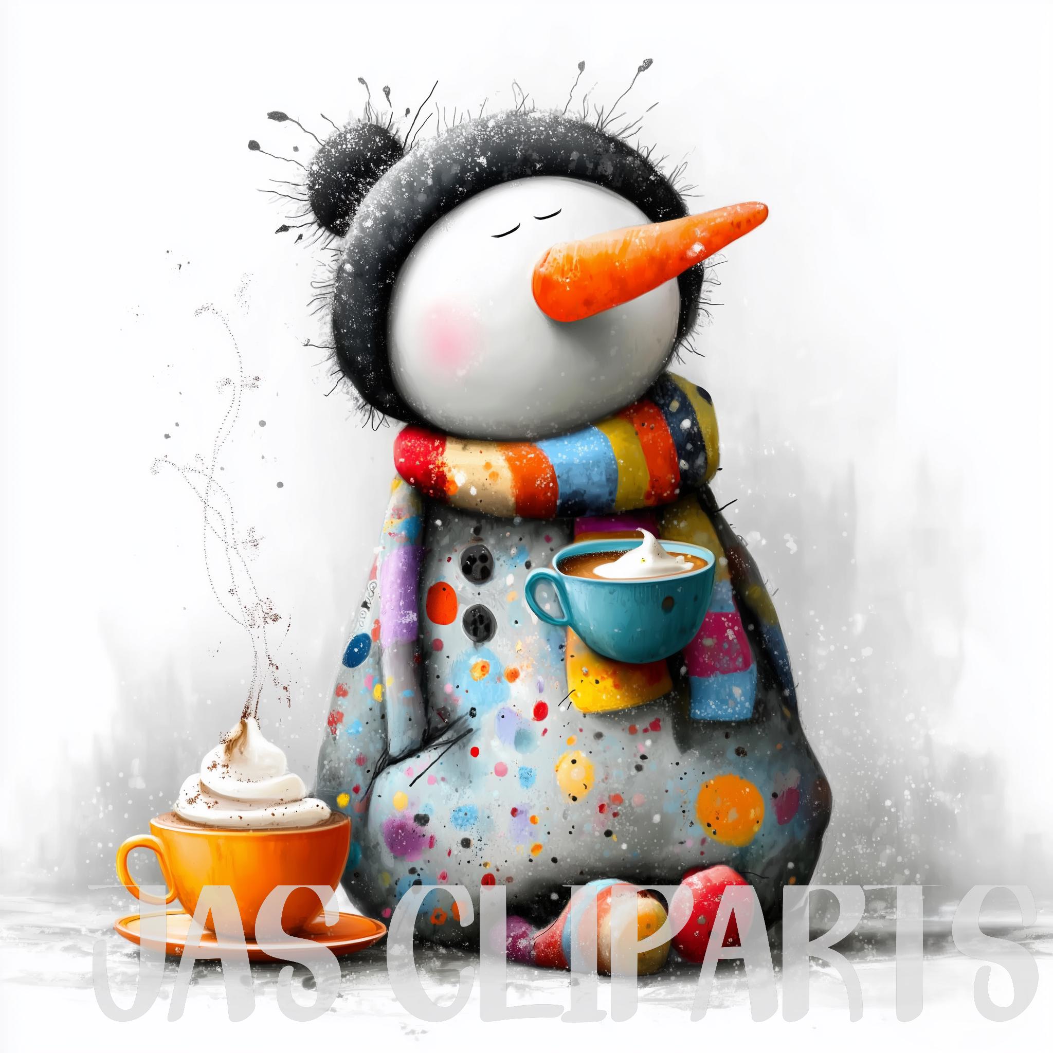 14 Cozy Winter Snowman Clipart: Cute Christmas Character PNG Whimsical ...