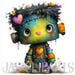 15 Cute Kawaii Patchwork Monster Clipart: Colorful Plush Spooky Doll ...