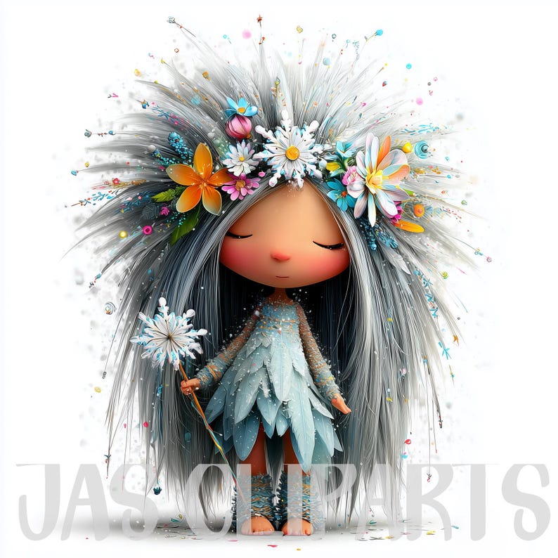 12 Winter Snow Fairy Clipart: Christmas Ice Princess PNG, Magical ...