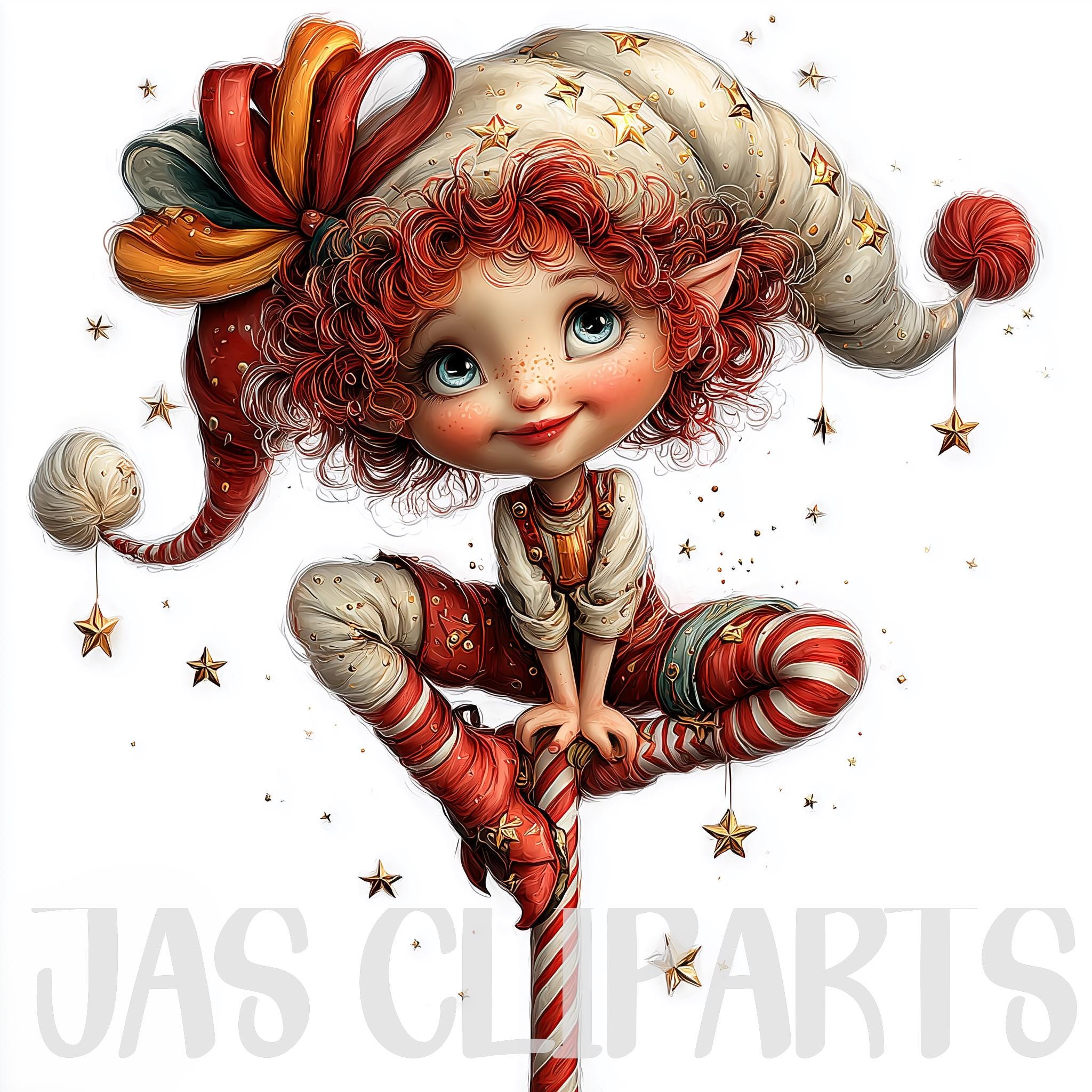 14 Christmas Girl Elf Clipart: Festive Red Elf Graphic Images ...