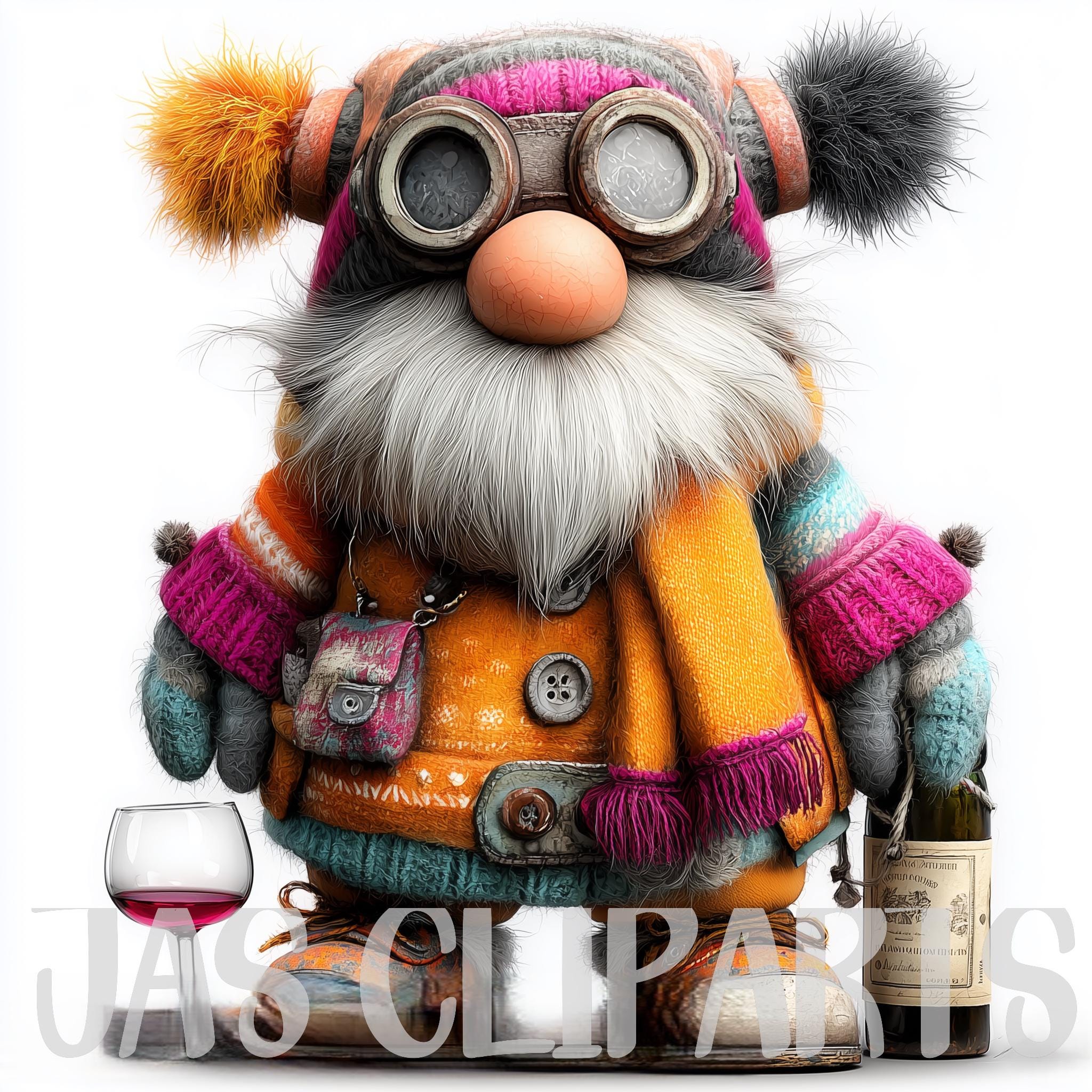 22 Autumn Gnome Clipart: Cute Winter Fall Harvest Gnome Bundle With ...