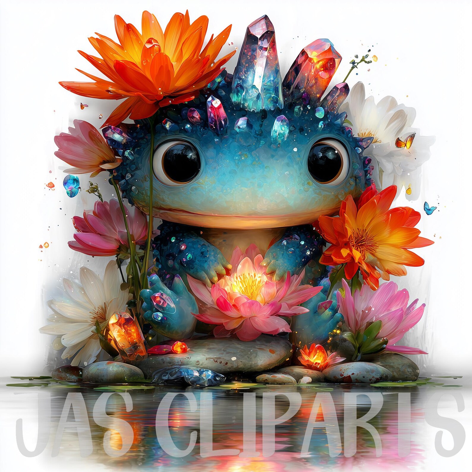 Magical Water Monster Clipart: Fantasy Sea Creature PNG Bundle (digital ...