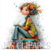 9 Quirky Cute Student Clipart: Whimsical Digital Art Cute Watercolor ...