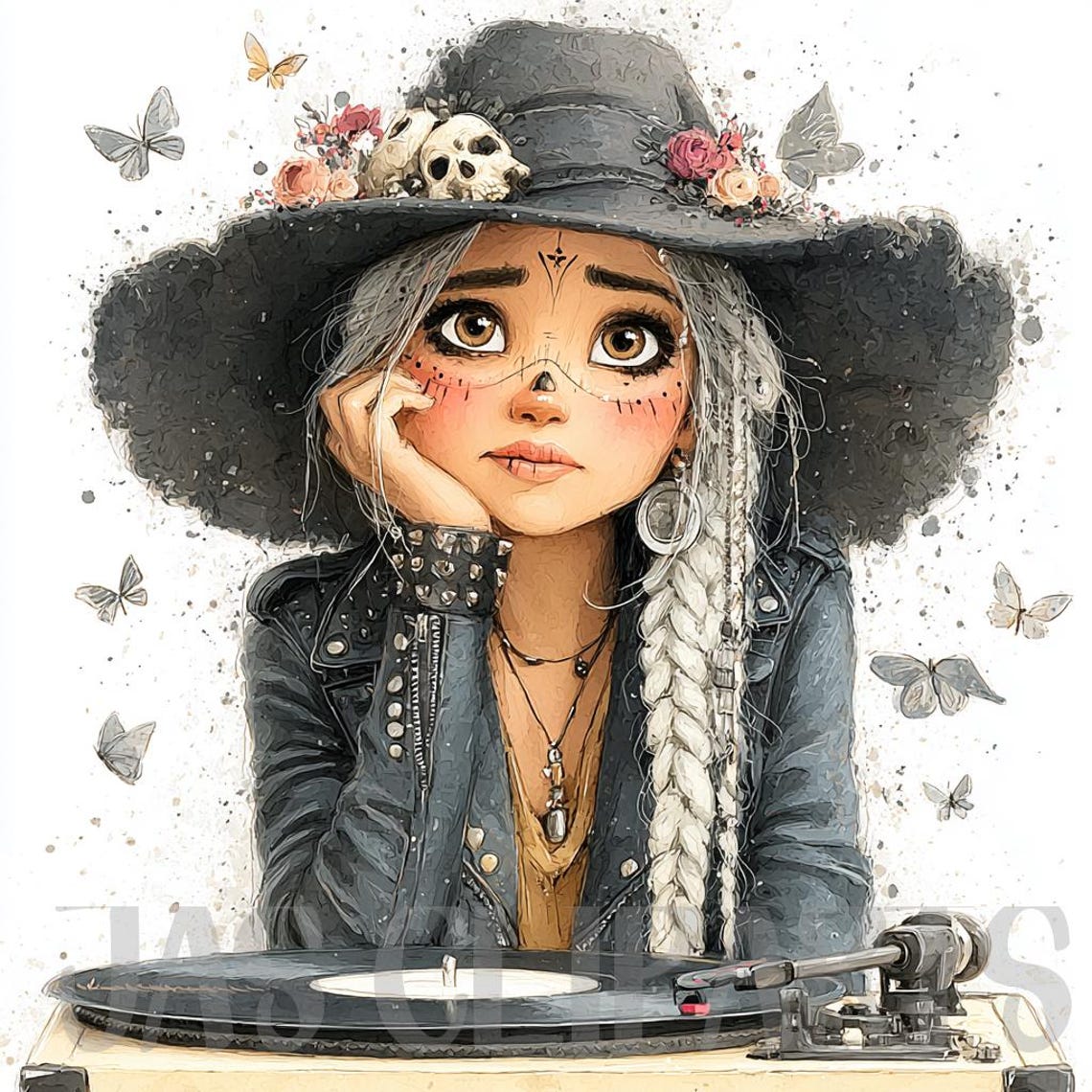 22 Watercolor Boho Witch Clipart Bundle – Spooky Witch Clipart, Quirky ...