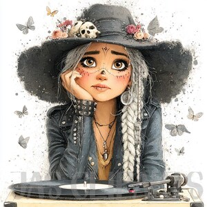 22 Watercolor Boho Witch Clipart Bundle – Spooky Witch Clipart, Quirky ...