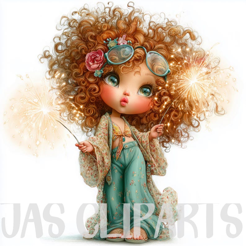 19 kinder clipart-png-bundel – meisjes met krullend haar spelen ...