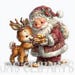 10 Cute Red Santa and Friends Clipart: Funny Holiday Trio Illustration ...