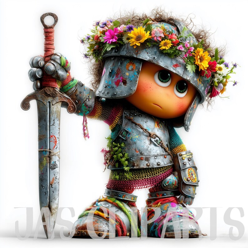 12 Whimsical Knight Clipart: Cute Watercolor Boy Castle Warrior ...