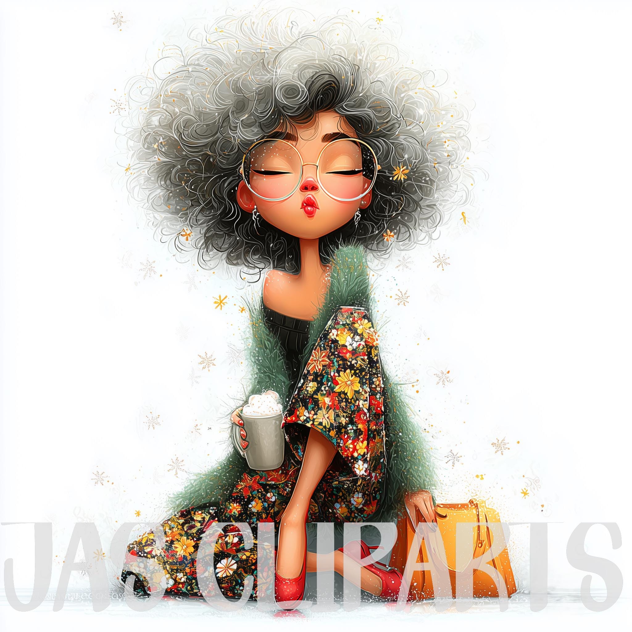 14 Watercolor Christmas Girl Clip Art: Whimsical Holiday Pngs, Festive ...