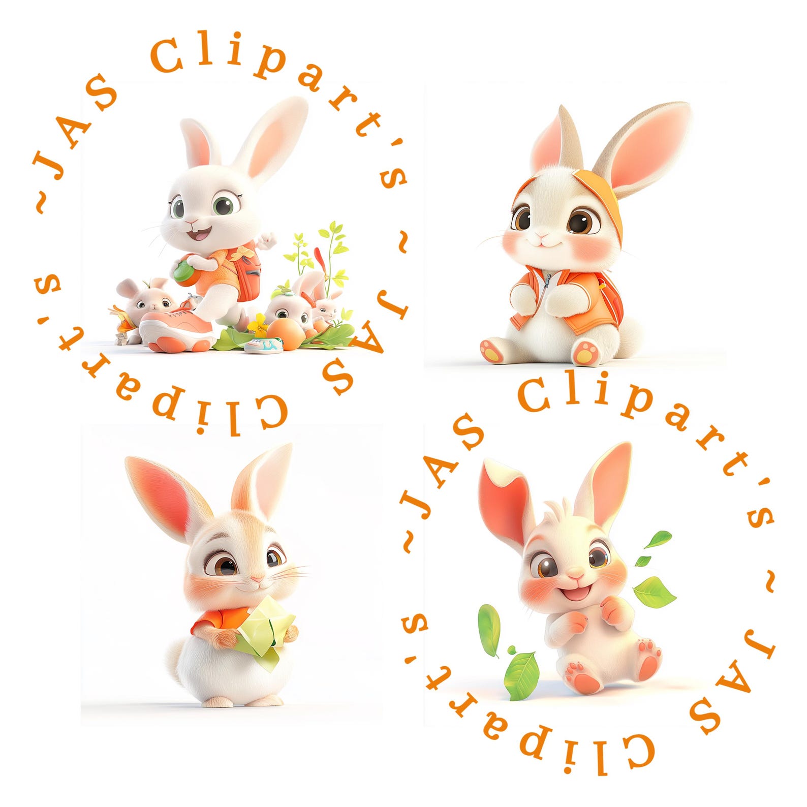 Runner Bunny Clipart | Sporty Cute Running Bunny Digital Download ...